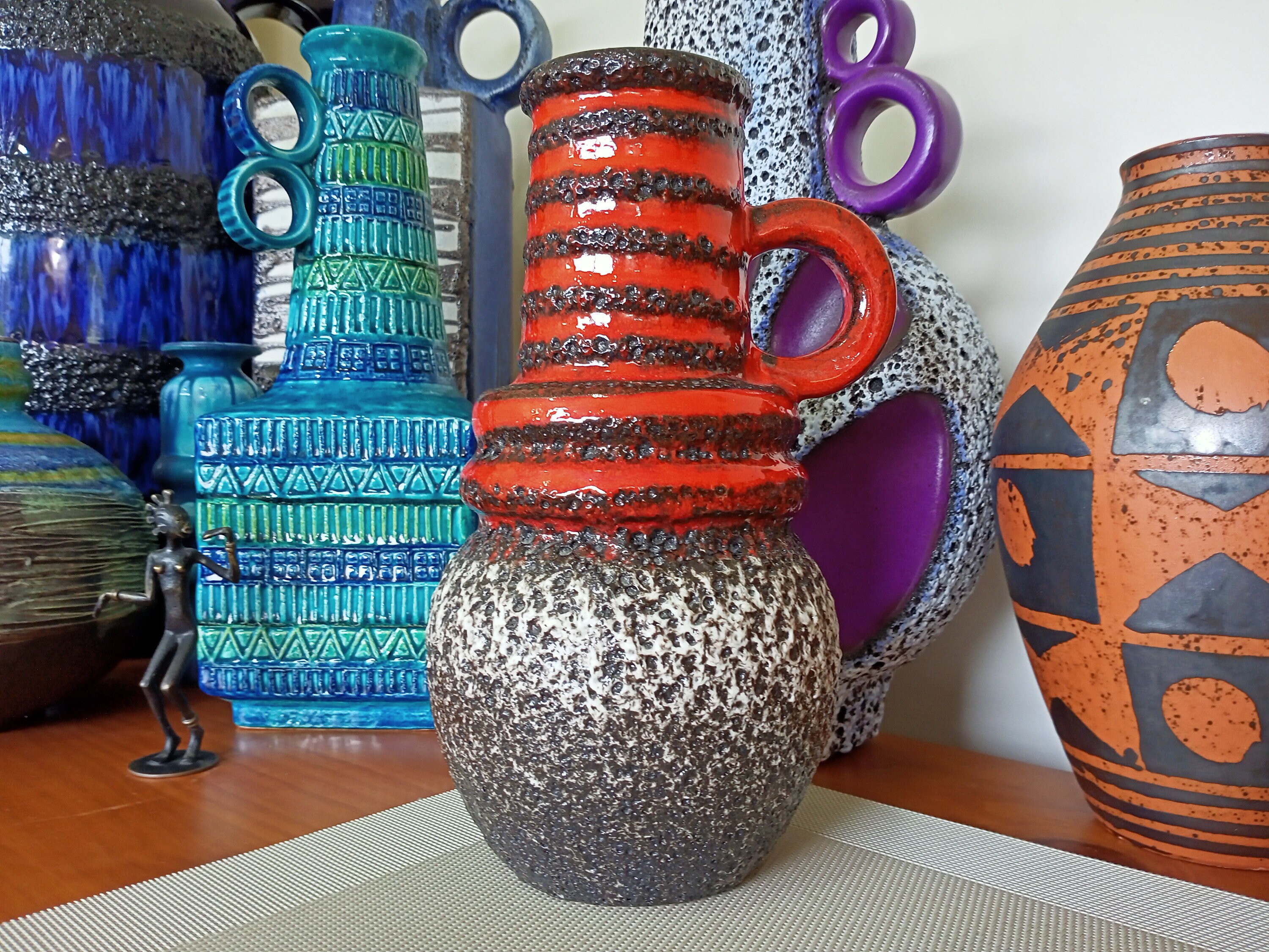 A Vintage 1970's Scheurich Vase, West German Pottery, Fat A Vintage 1970's Scheurich Vase, West German Pottery, Fat