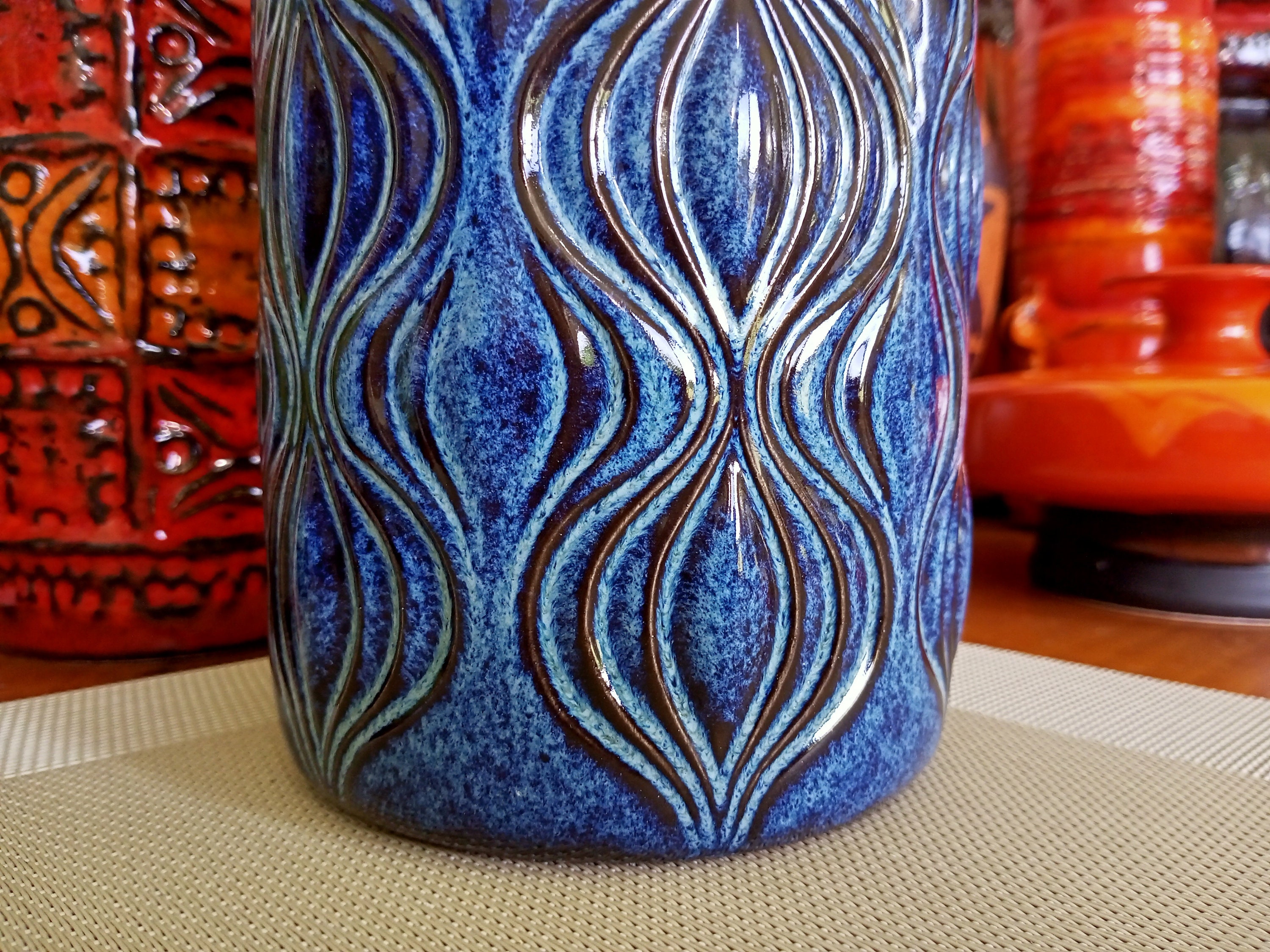 A Vintage 1970's Scheurich Vase, West German Pottery, Fat A Vintage 1970's Scheurich Vase, West German Pottery, Fat