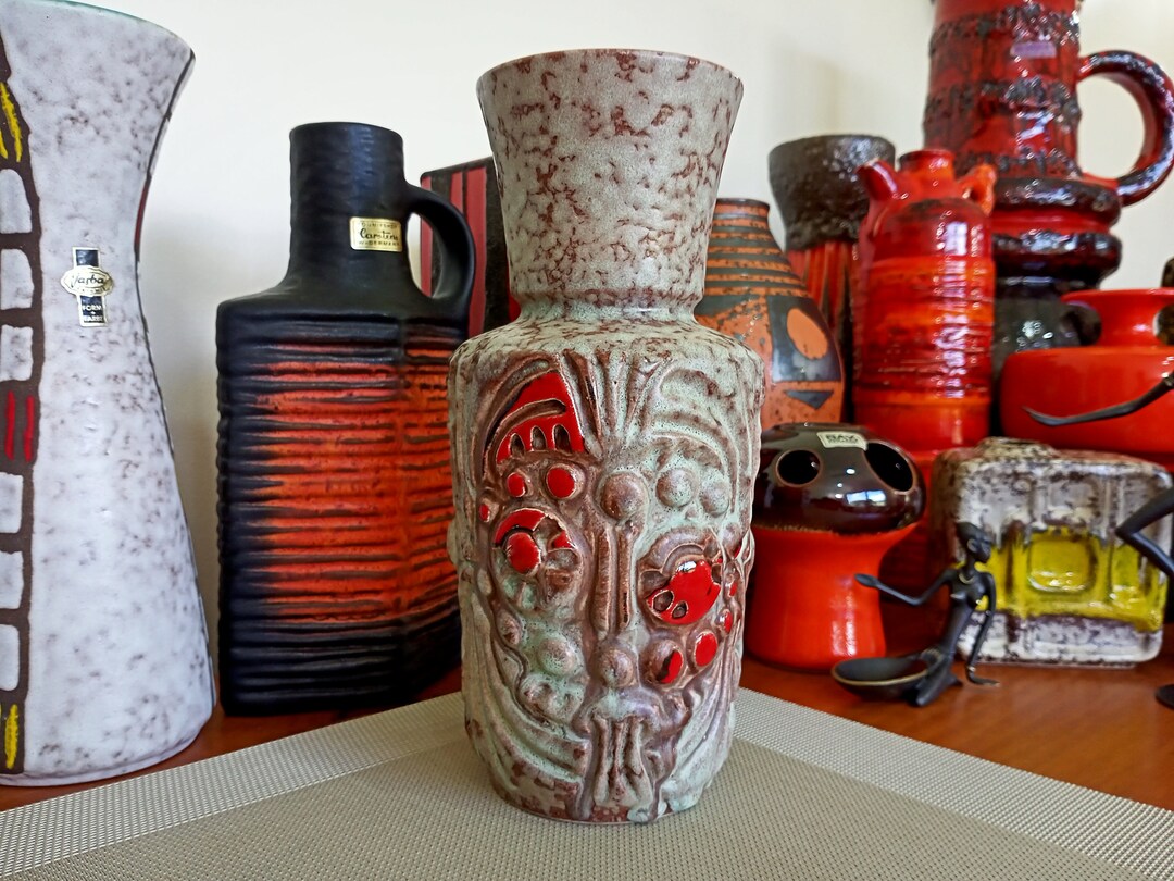 A Vintage 1960's Ceramic Vase, West German Pottery, U-keramik, Fat Lava ...
