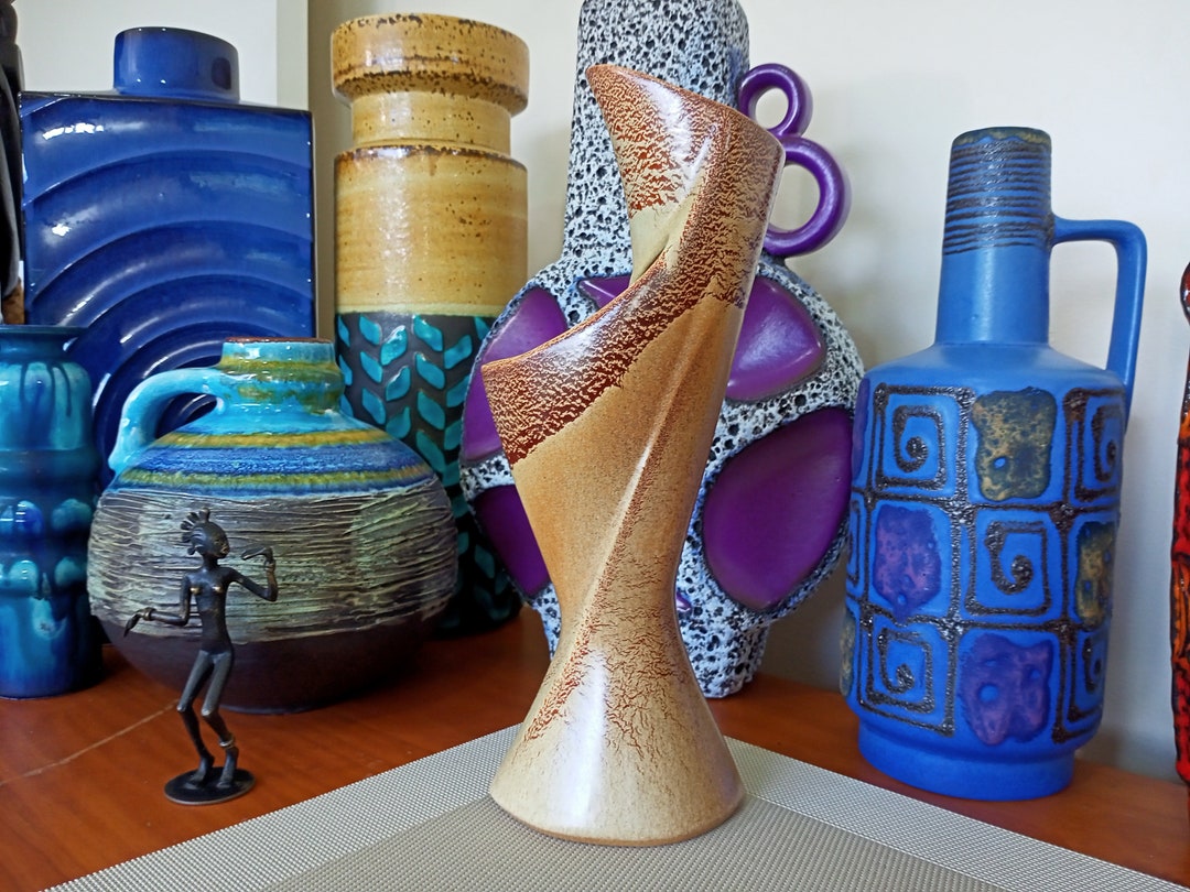 Vintage 1970's Vase, Italian Pottery by Roberto Rigon, Bitossi Bagni ...
