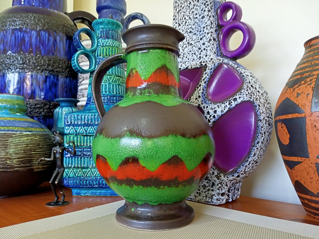 Vintage 1960's Ceramic Vase, West German Fat Lava Pottery by U-keramik ...