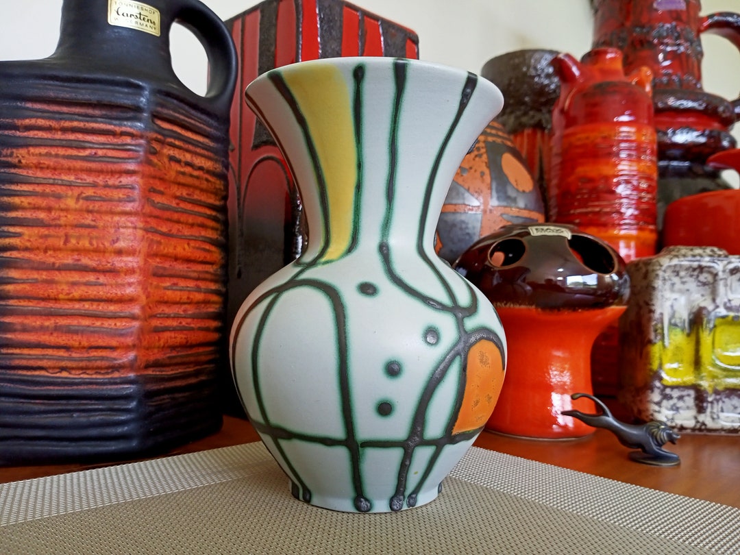 Vintage 1960's Ceramic Vase, West German Fat Lava Pottery by FOHR ...
