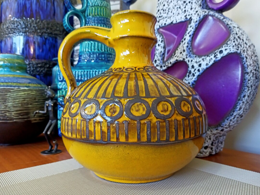 A Vintage 1960's Ceramano Vase West German Pottery Fat - Etsy