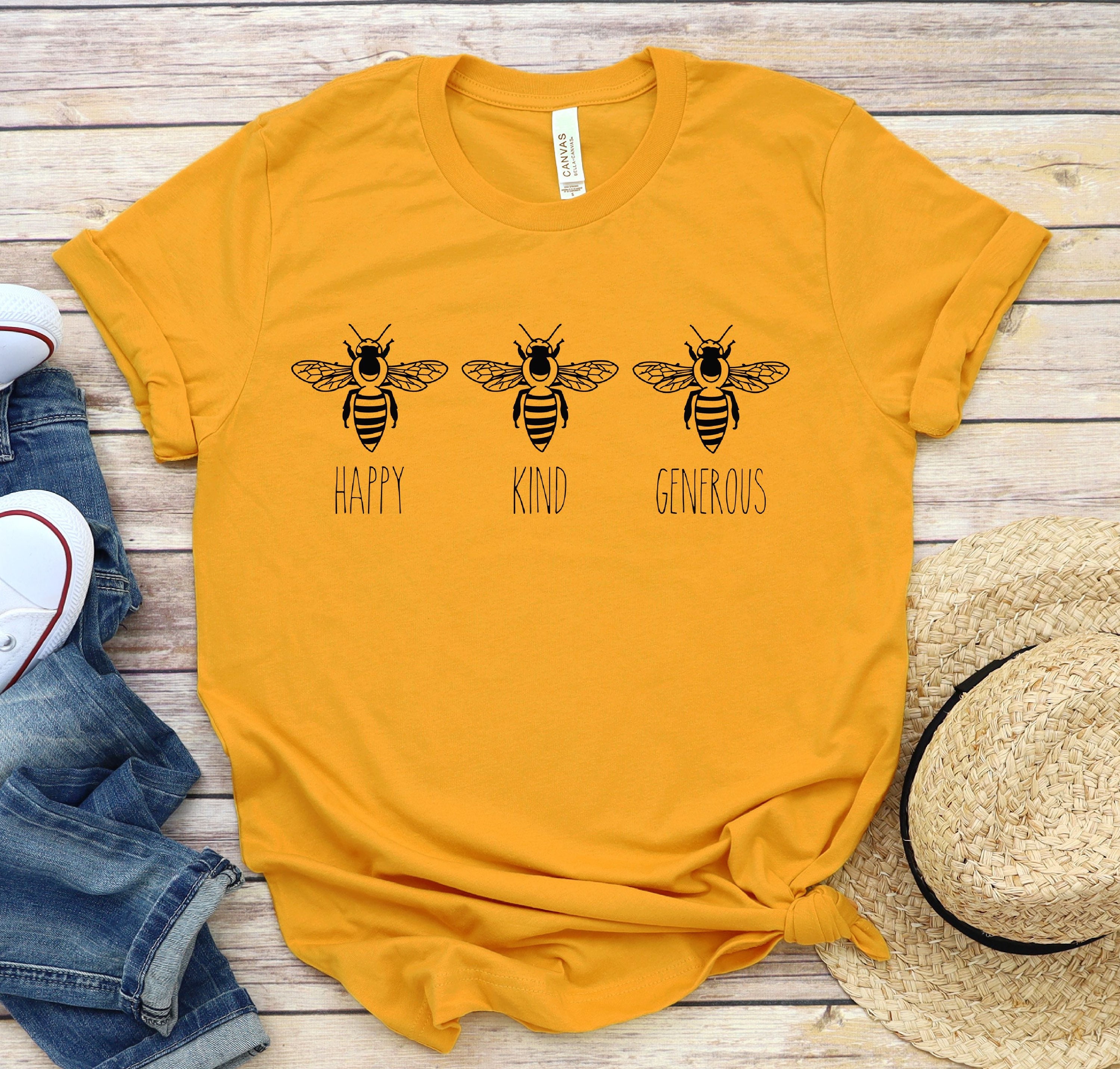 Bee Happy Shirt Bee Kind Shirt Kind Teacher Shirt Kind Tshirt Be Kind ...