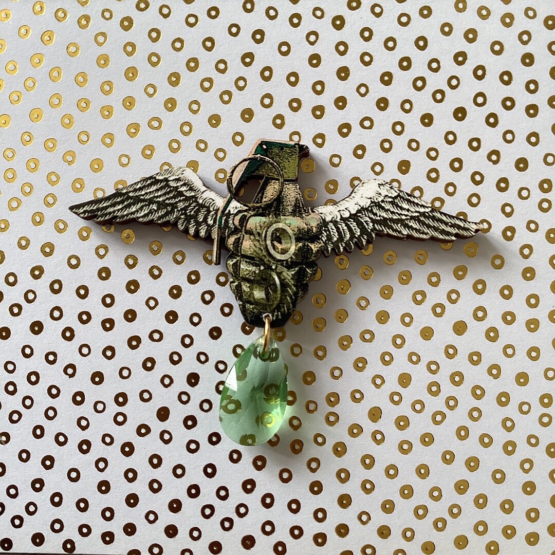 Statement Grenade Brooch,steampunk Badge/ Grenade Jewelry/ Steampunk ...