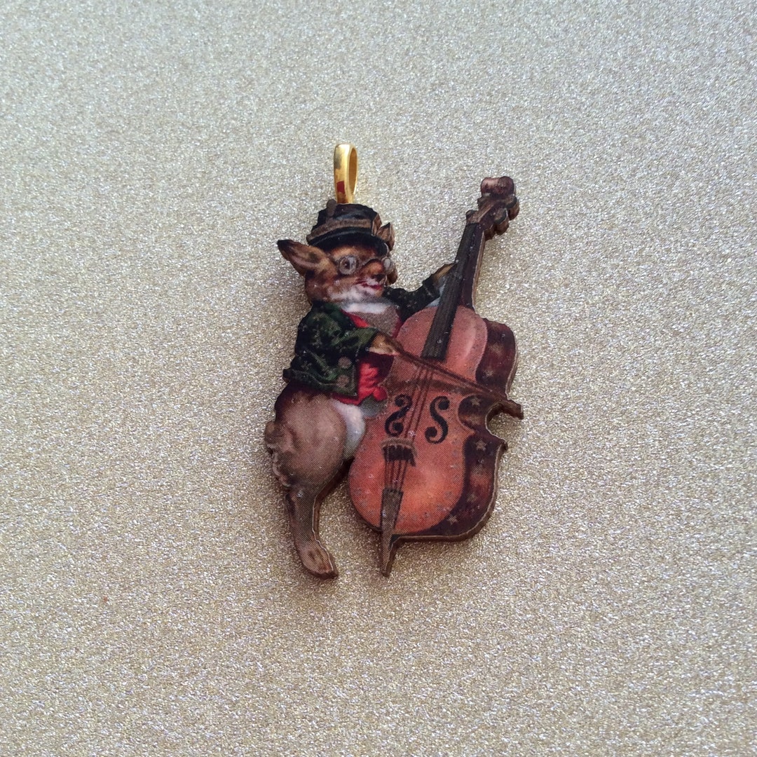Chipmunk Pendant /quirky Animal and Instrument Jewellery/kitsch Animal ...