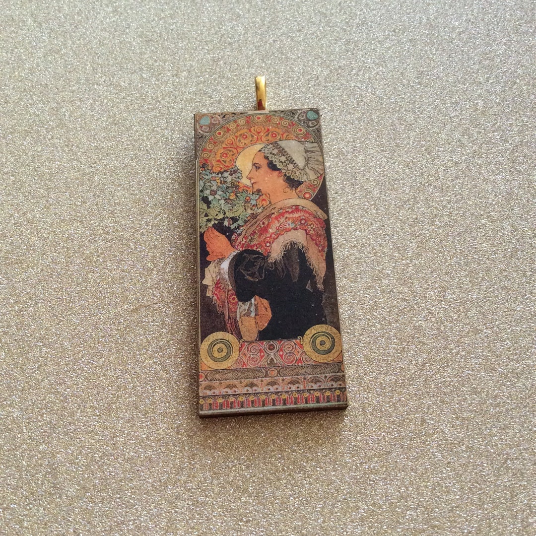 Alphonse Mucha Pendant/art Nouveau Pendant /mucha Jewelry/mucha ...