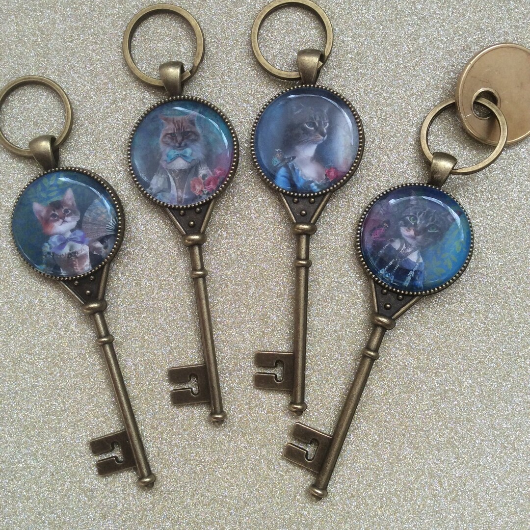 Victorian Cat Key Chain,ginger Cat Key,cat Lover Gifts,cat Key Fob ...