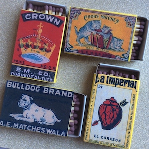 Vintage Matchbox Art,matchbox Lover Gifts,cat Matchboxes,heart ...