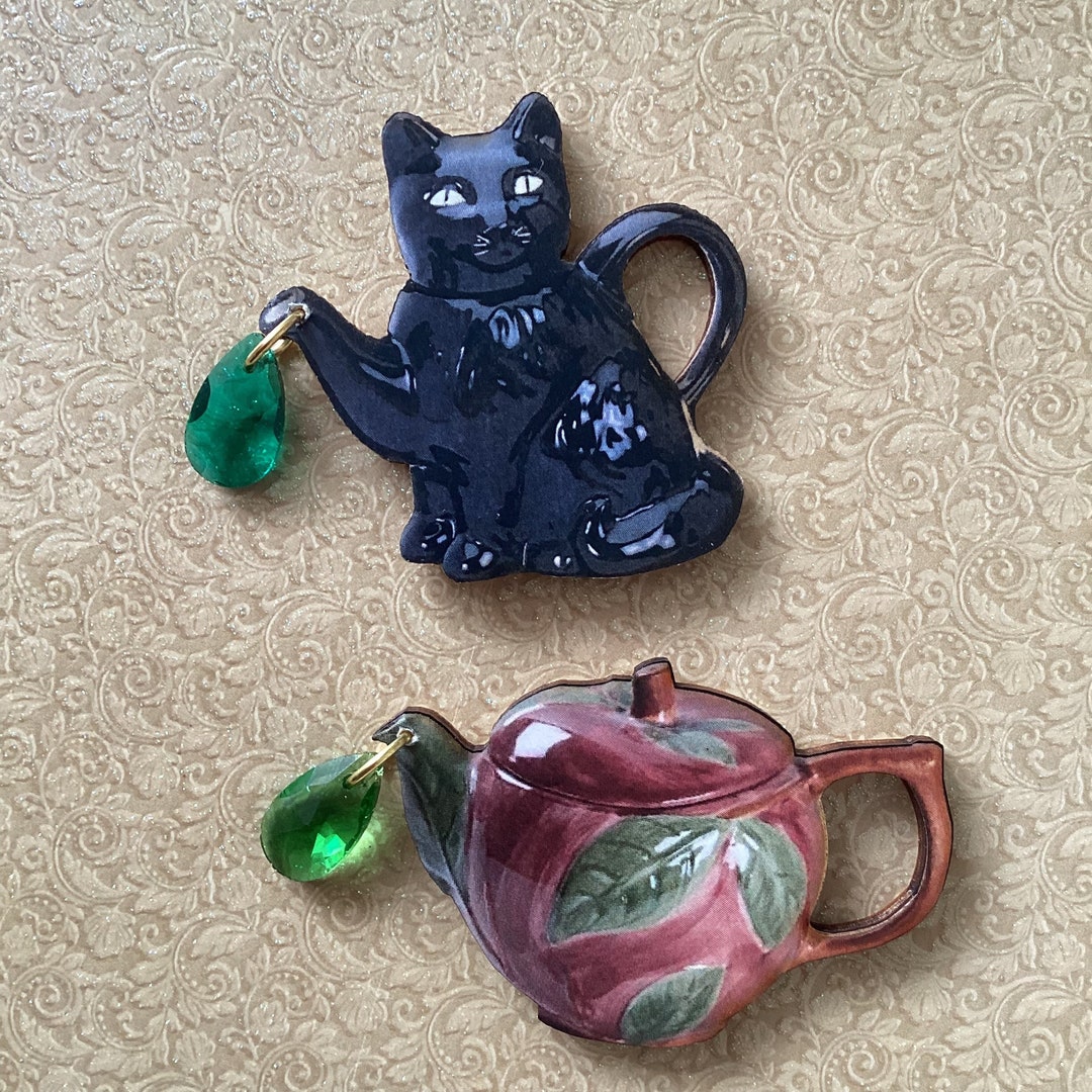 Whimsical Teapot Pin,statement Teapot Badge ,teapot Brooch, Teapot ...