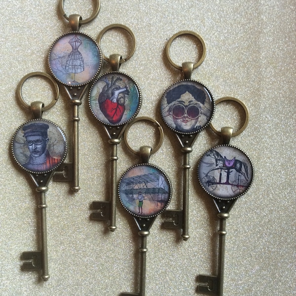 Steampunk Keyring - Etsy