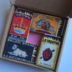 Vintage Matchbox Art,matchbox Lover Gifts,cat Matchboxes,heart ...
