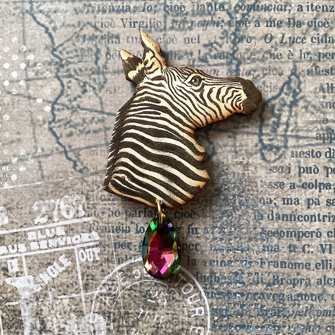 Whimsical Zebra Pin,statement Zebra Brooch,zebra Lover Gift,zebra Badge ...