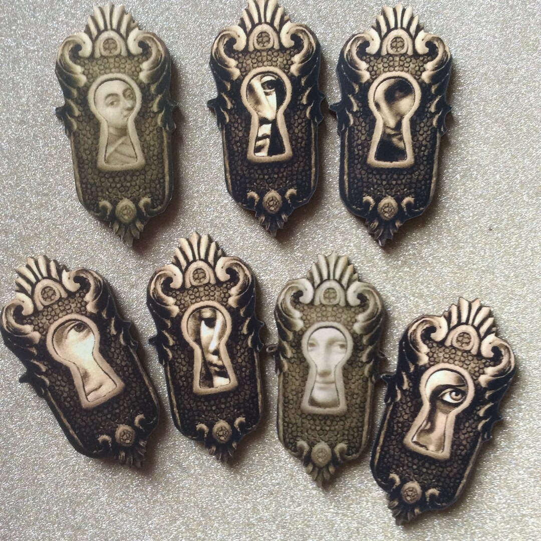 Keyhole and Eye Pin /keyhole With Eye Badge /victorian Eye Pins ...