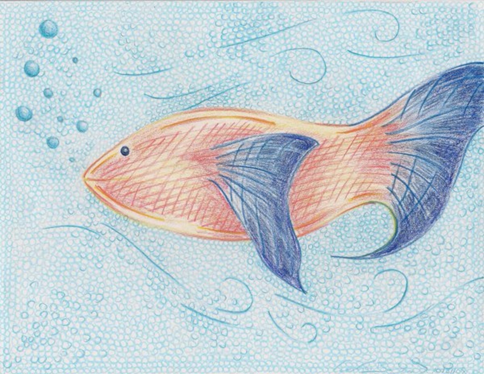 Digital Print of Original Gold Fish Design Drawing - Etsy