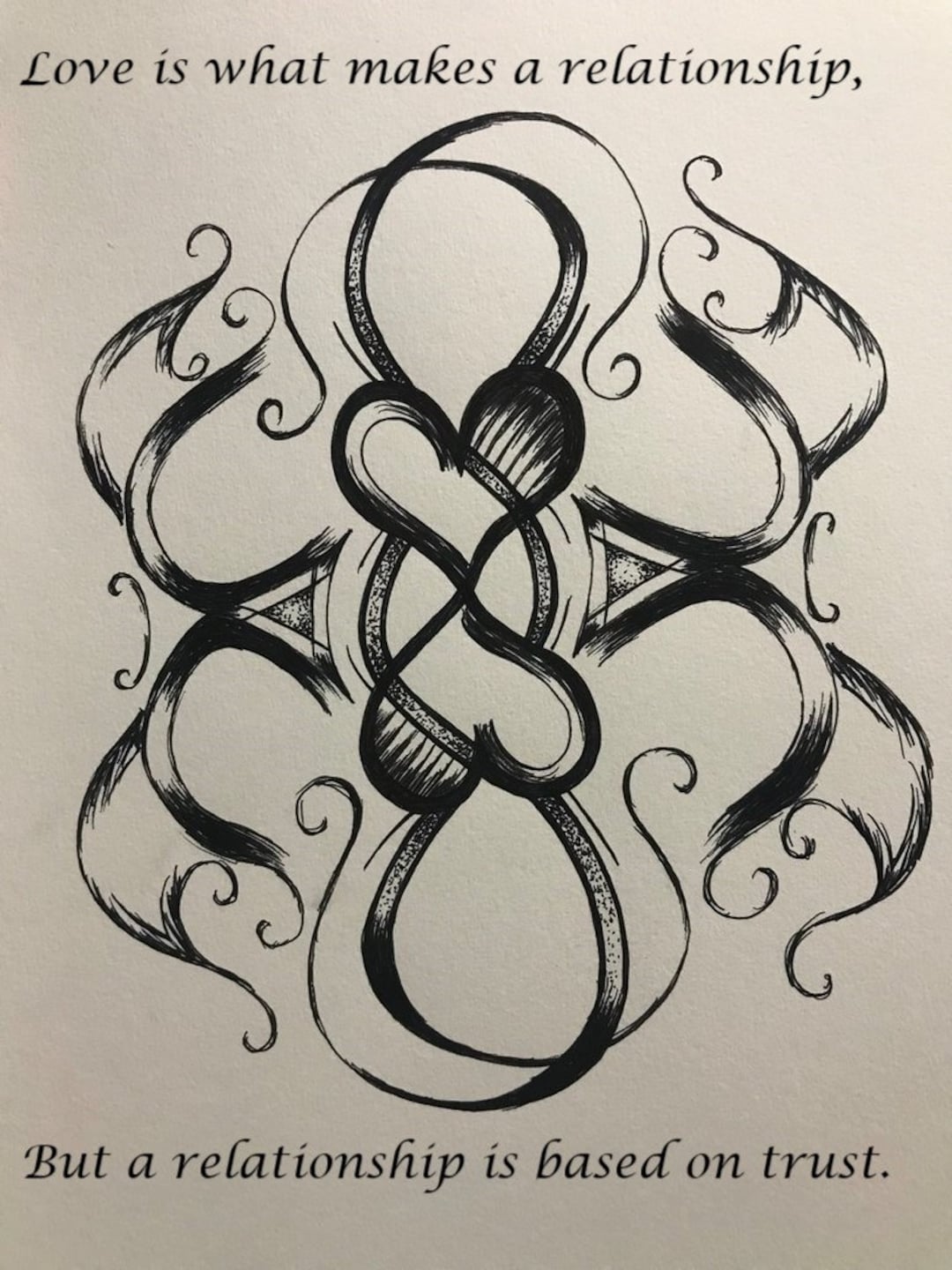 Digital Print of My Original Drawing Design Love Forever With Short ...