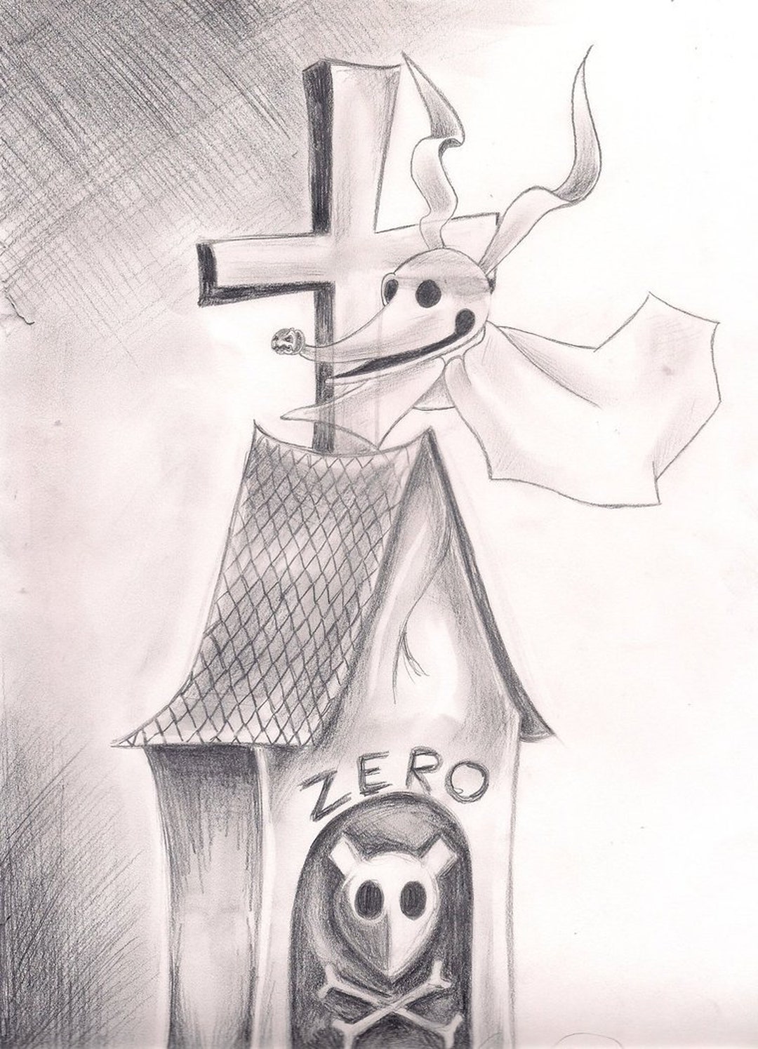 Digital Print Fanart of Zero From Nightmare Before Christmas - Etsy