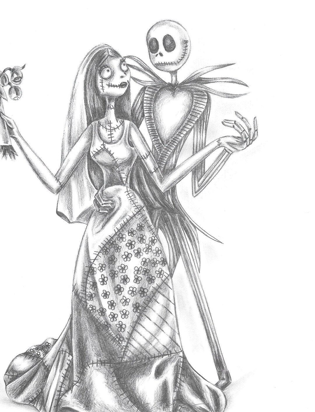 Handmade Jack and Sally Wedding Fanart Drawing - Etsy