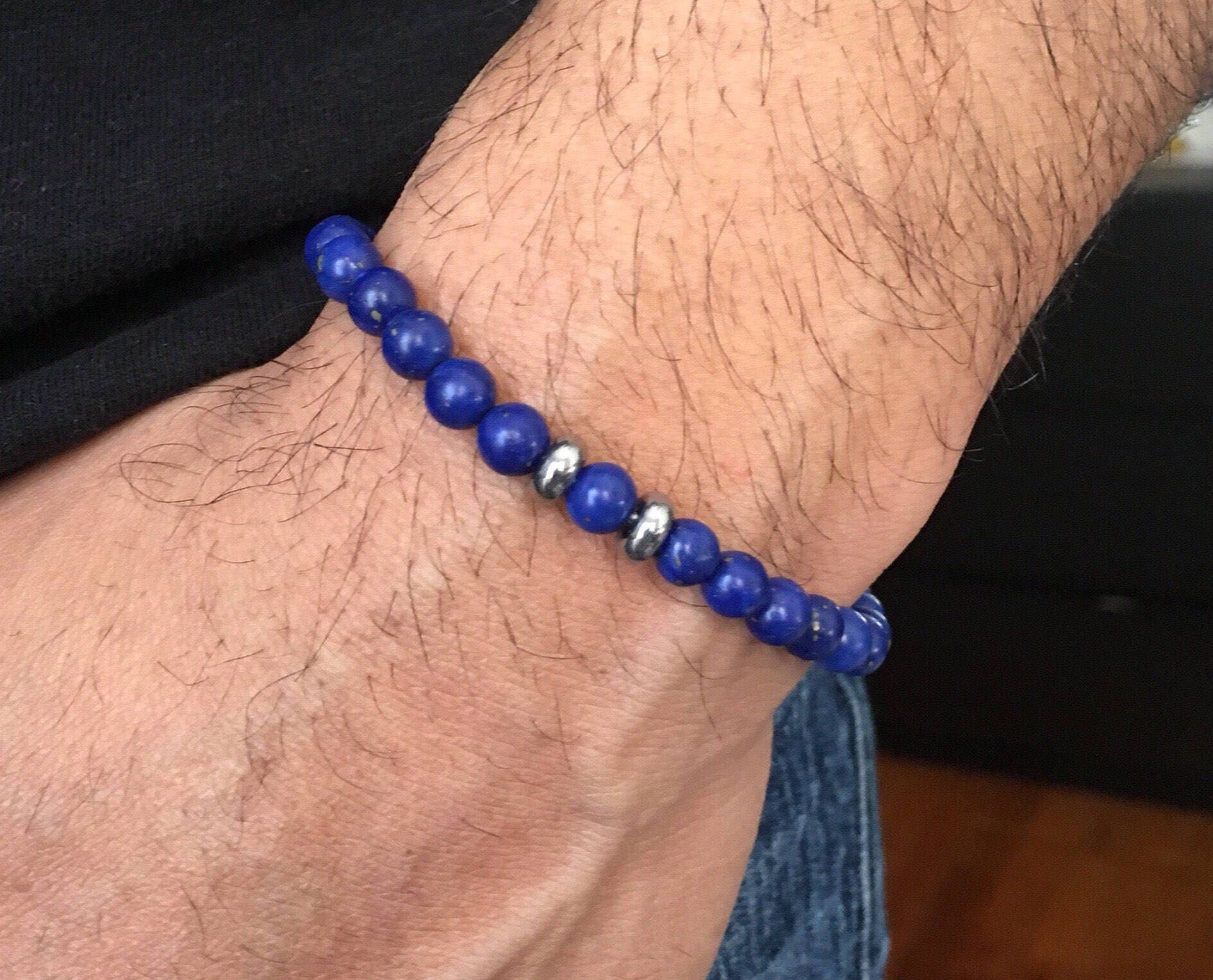 Men's Bracelet Mens Beaded Bracelet Men's Blue | Etsy