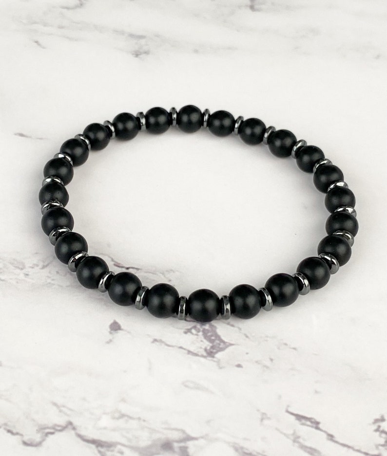 Men's Bracelet Mens Beaded Bracelet Men's Black - Etsy