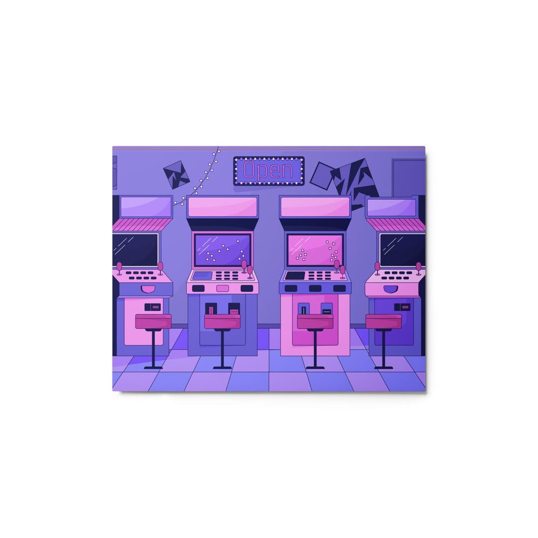 Vaporwave Arcade 11 X 14 Metal Print Wall Art // Yume Kawaii Harajuku ...