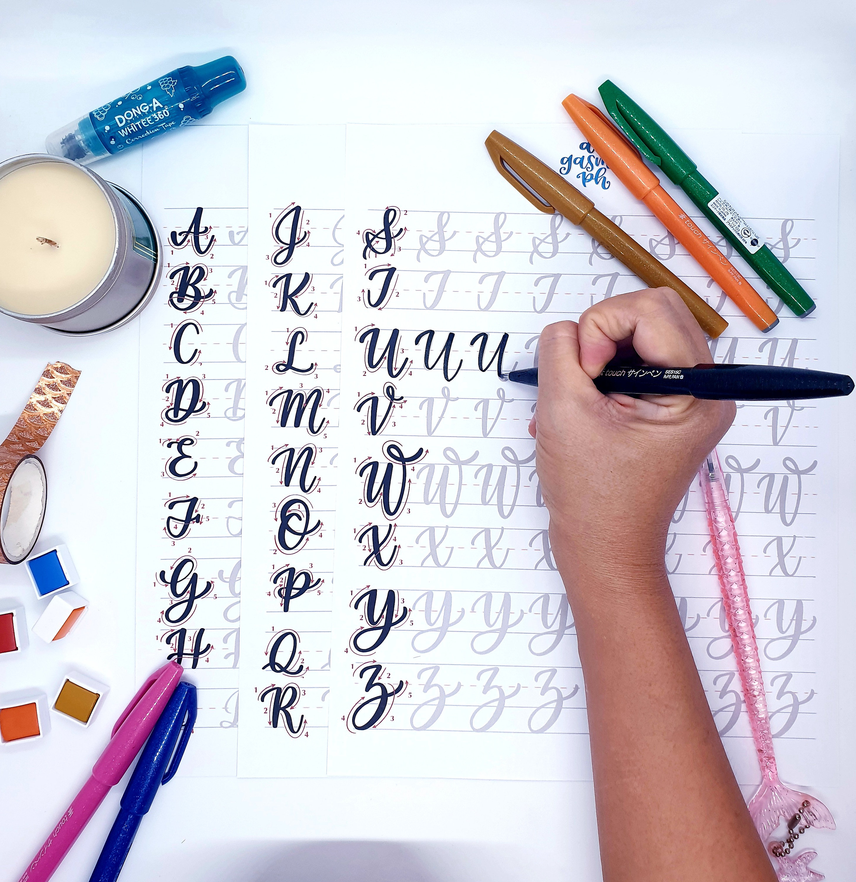 Brush Pen Calligraphy Practice Sheets: Beginner Lettering Guide (PDF ...