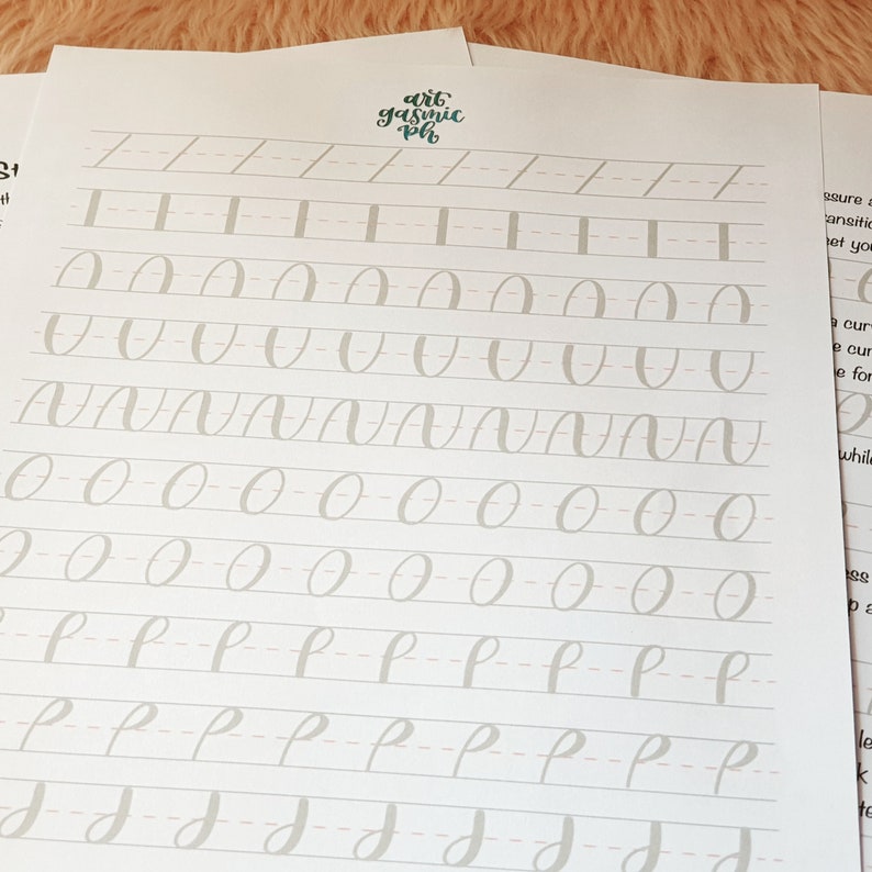Brush Pen Calligraphy Practice Sheets: Beginner Lettering Guide (PDF ...