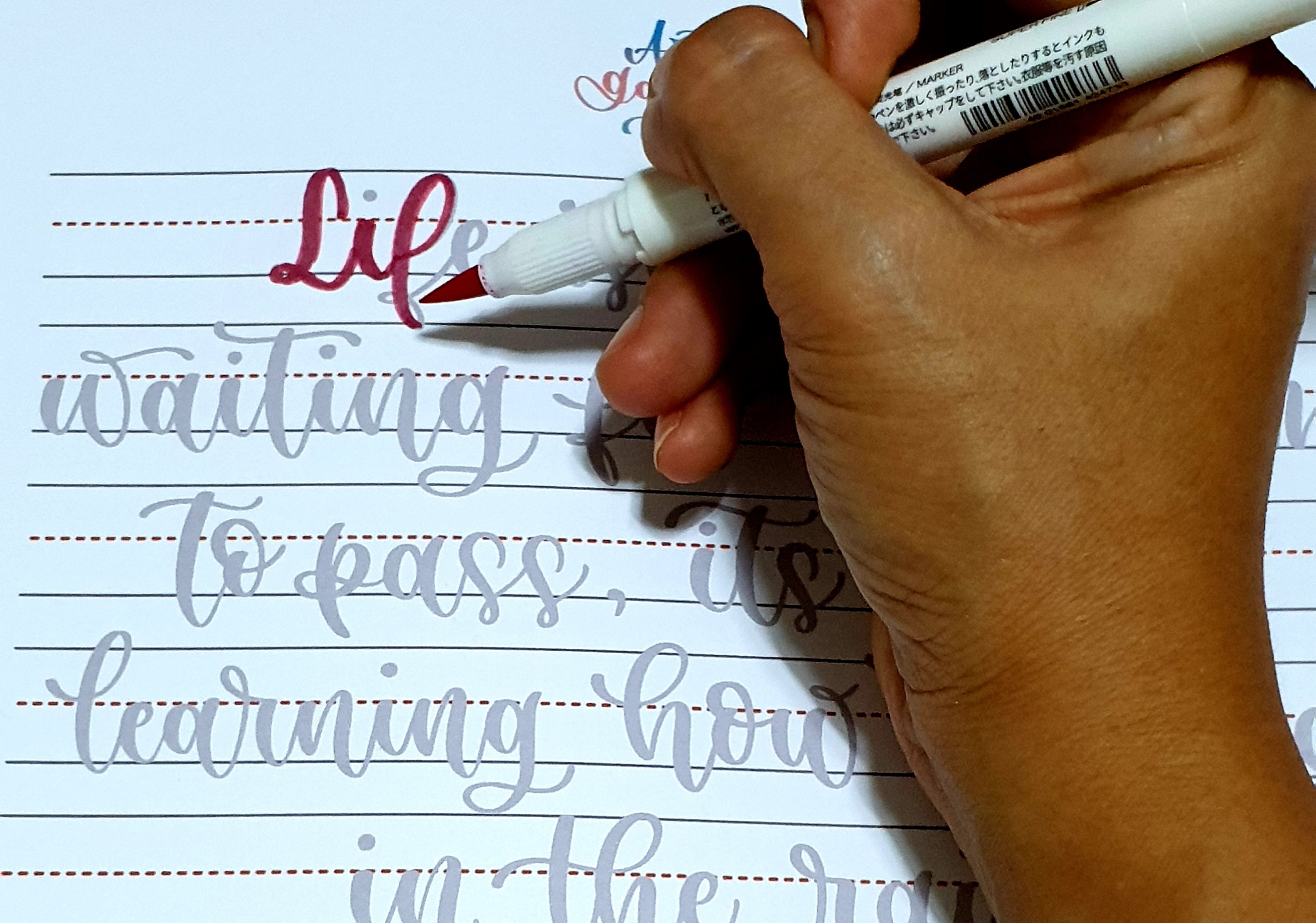 Brush Pen Calligraphy Worksheets 50 Pages of Quotes and Mantras Writing ...