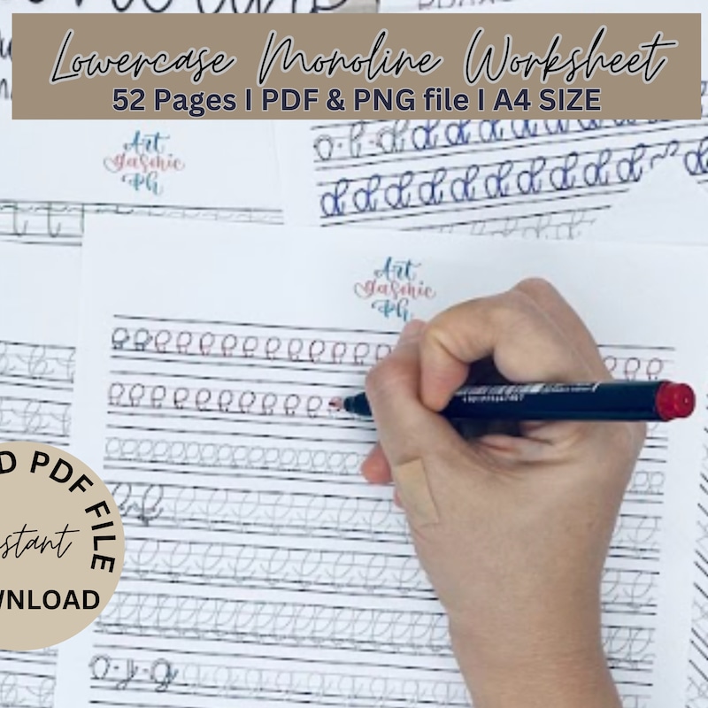 Monoline Practice Sheet - Etsy