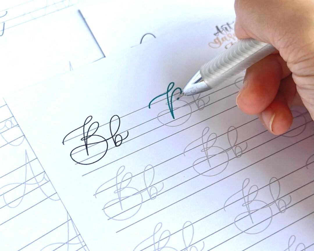 Monoline Cursive Calligraphy Practice Worksheets: 135 Pages (printable ...