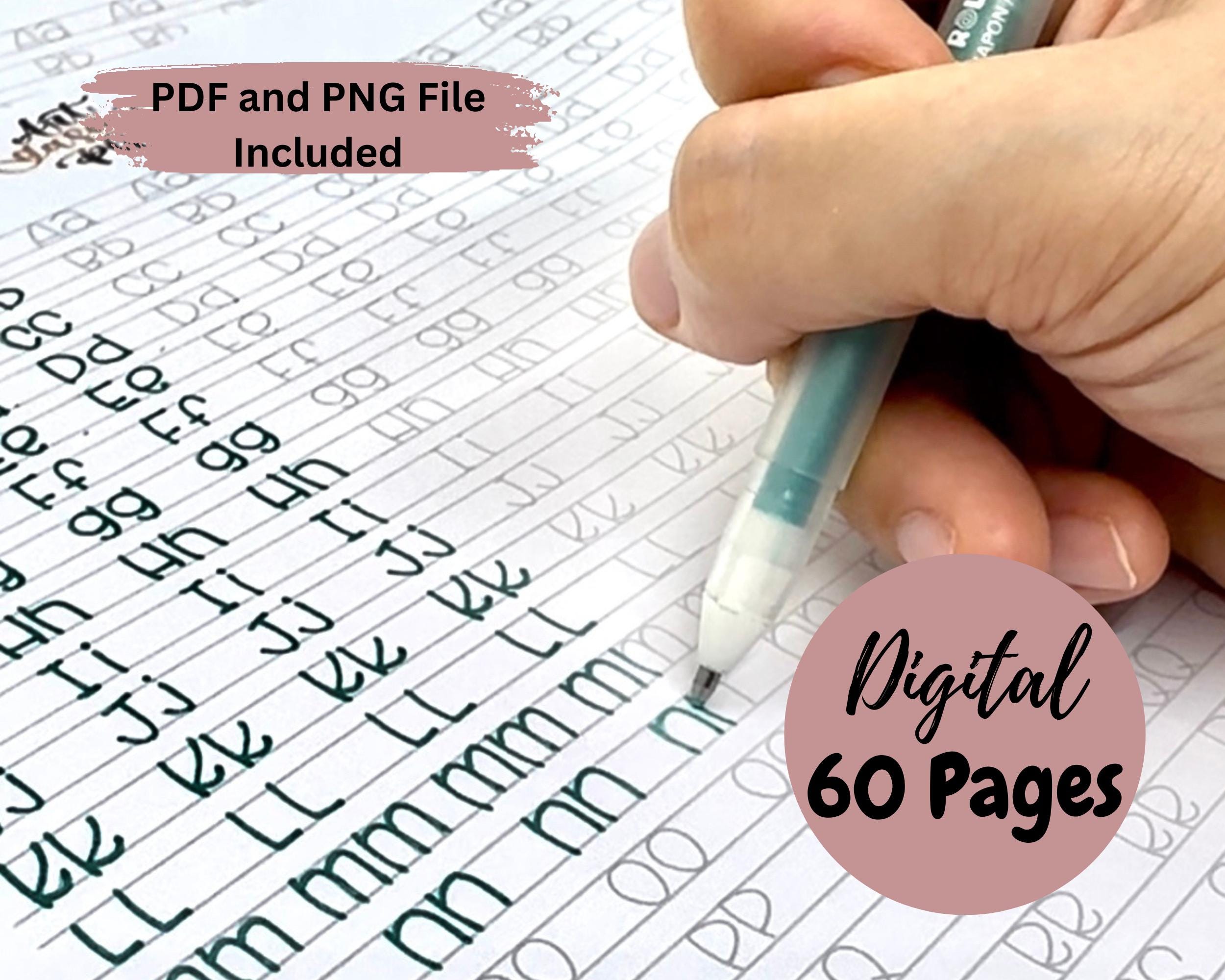 Handwriting Practice Worksheet: Lettering Guide, Alphabet Workbook (PDF ...