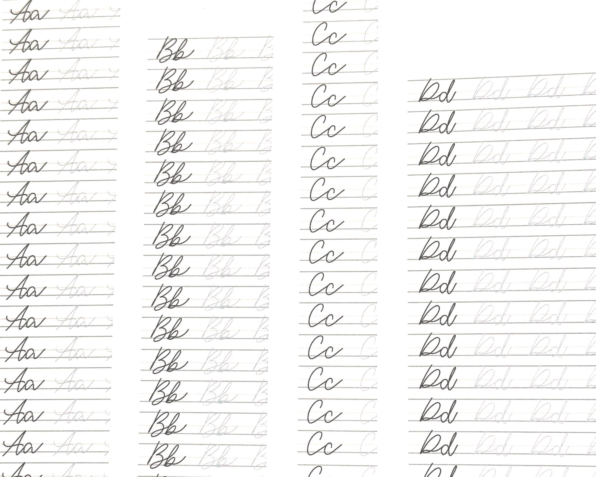 Cursive Handwriting Practice Worksheet: Lettering Workbook (PDF & PNG ...