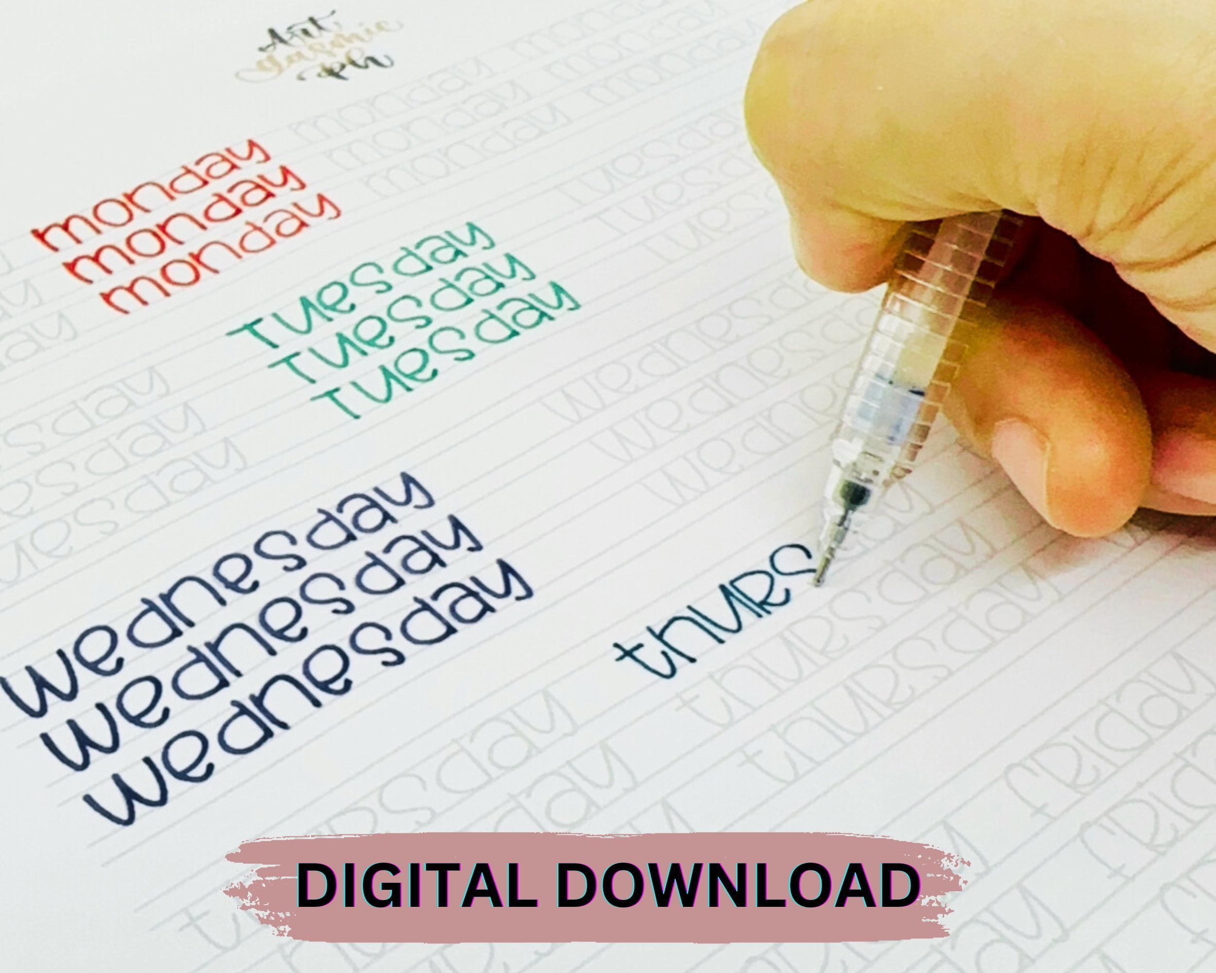 Handwriting Practice Worksheet: Lettering Guide, Alphabet Workbook (PDF ...