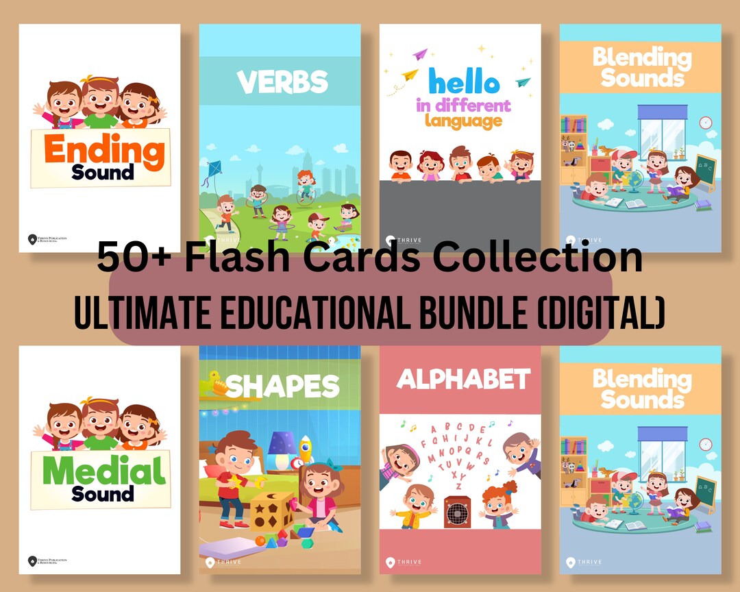 DIGITAL Flash Card Bundle the Ultimate Collections for Kids Educational ...