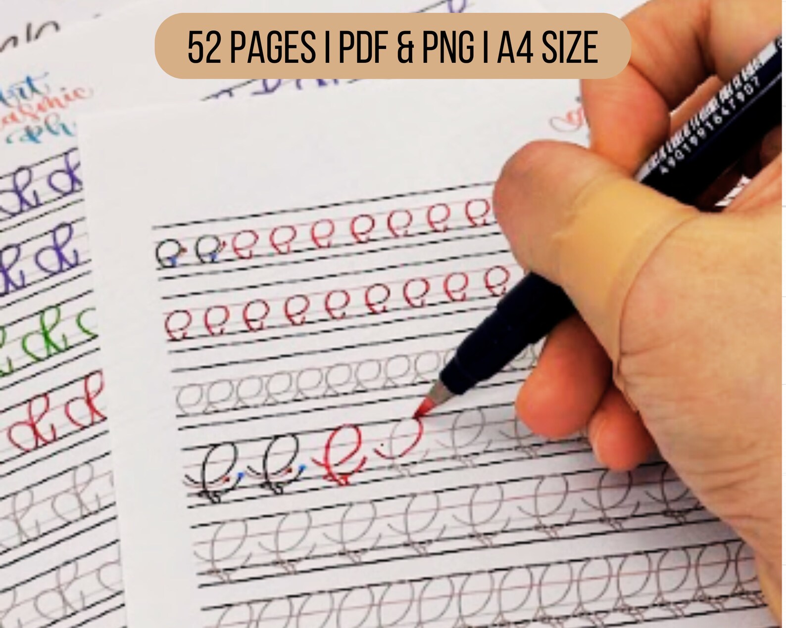 Lowercase Monoline Practice Guide Worksheet I Monoline Calligraphy ...