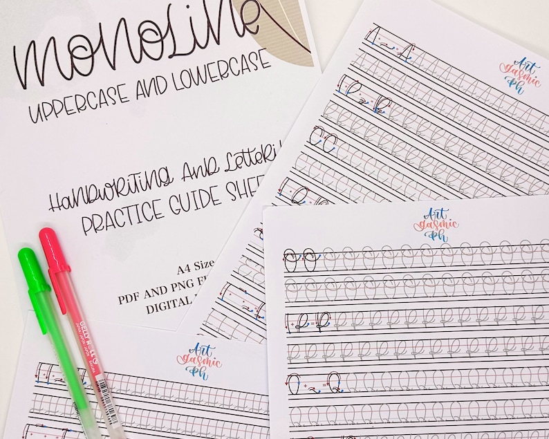 Monoline Lettering Bundle, Monoline Calligraphy and Procreate ...