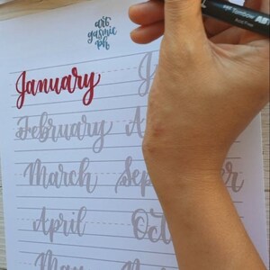 Brush Pen Calligraphy Practice Sheets: Beginner Lettering Guide (PDF ...