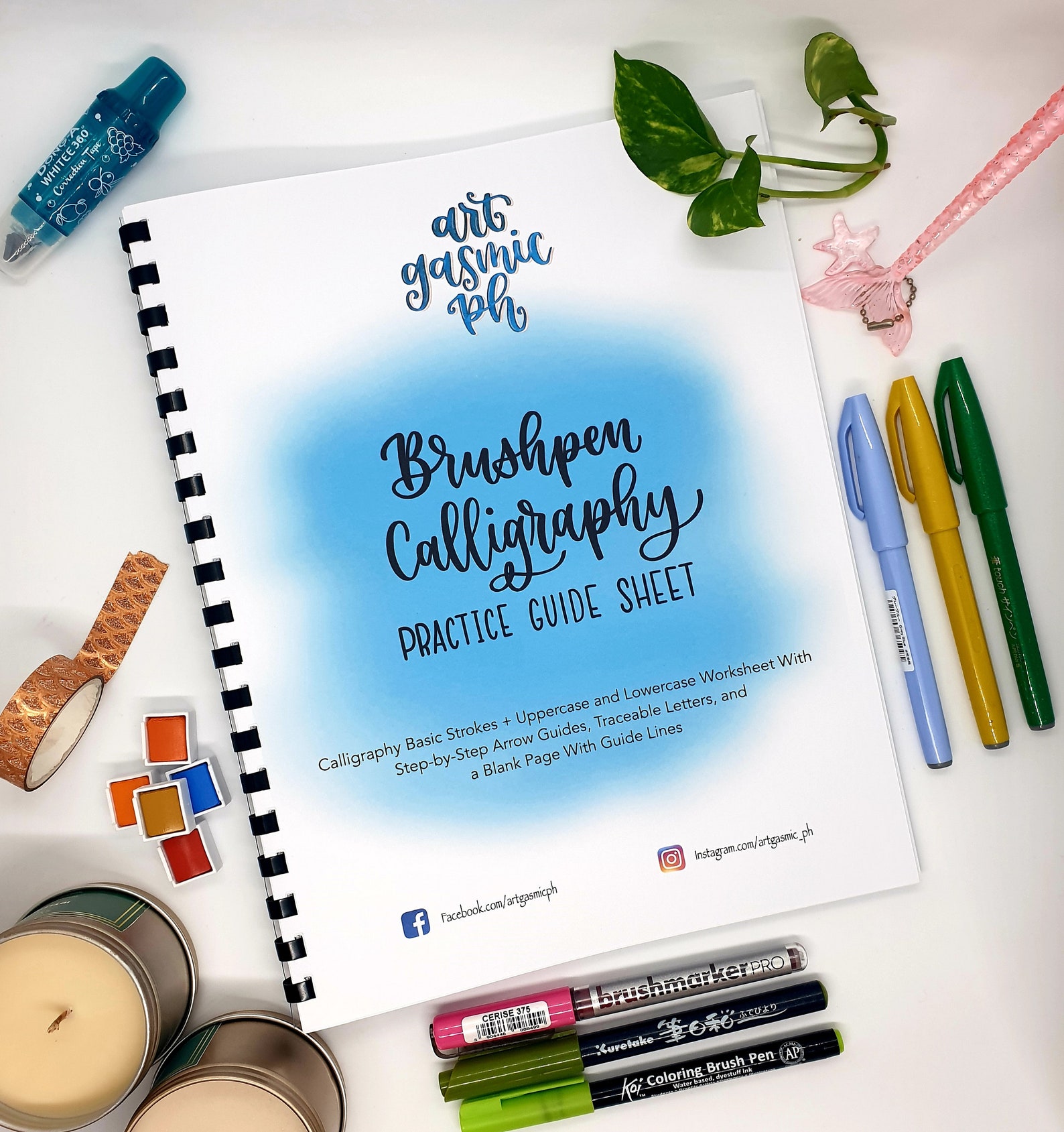 Brush Pen Calligraphy Worksheets, Calligraphy Practice Sheets ...