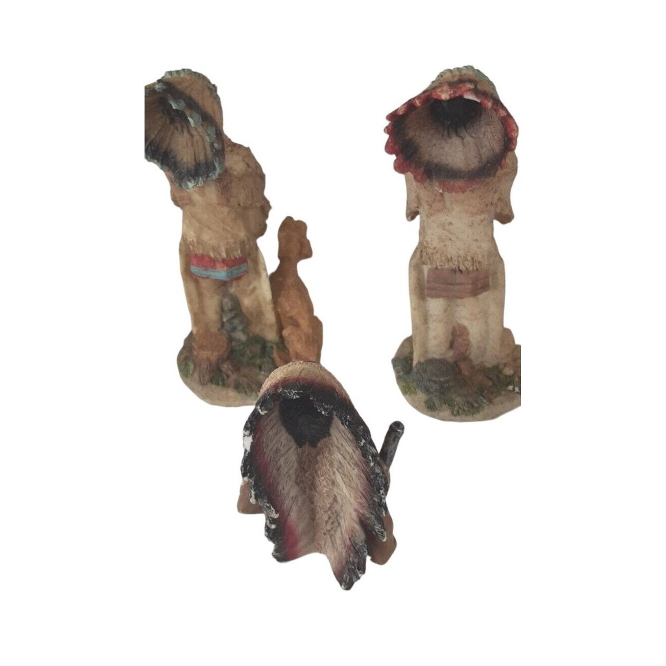 Native American Indian Chief Figure Resin Brave With Dog Lot of 3 - Etsy