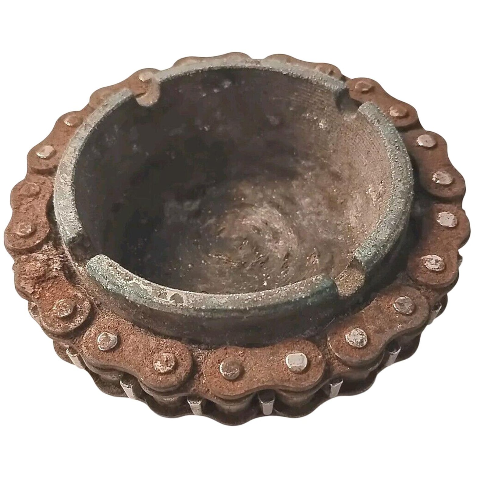 Vintage Bike Chain Metal Ashtray Smoker Motorcycle Biker 4.5" Garage ...
