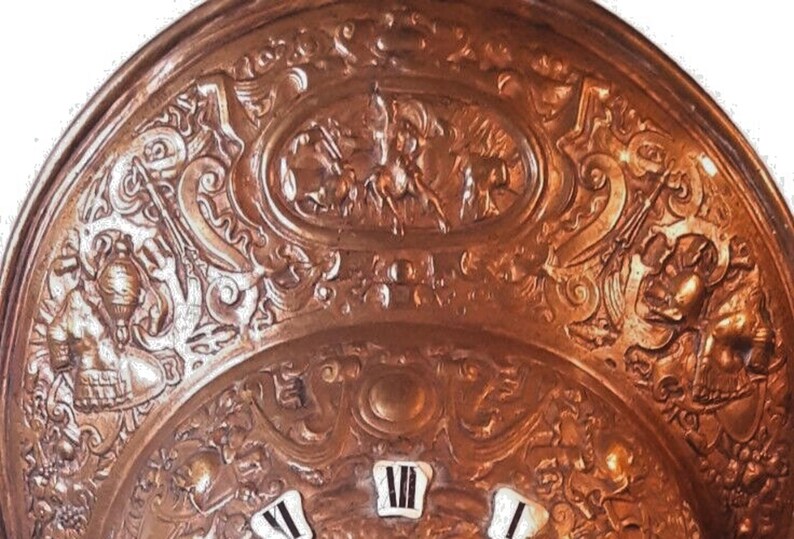 Vintage MCM Bronze Medieval Spanish Wall Clock Conquistador Helmet ...