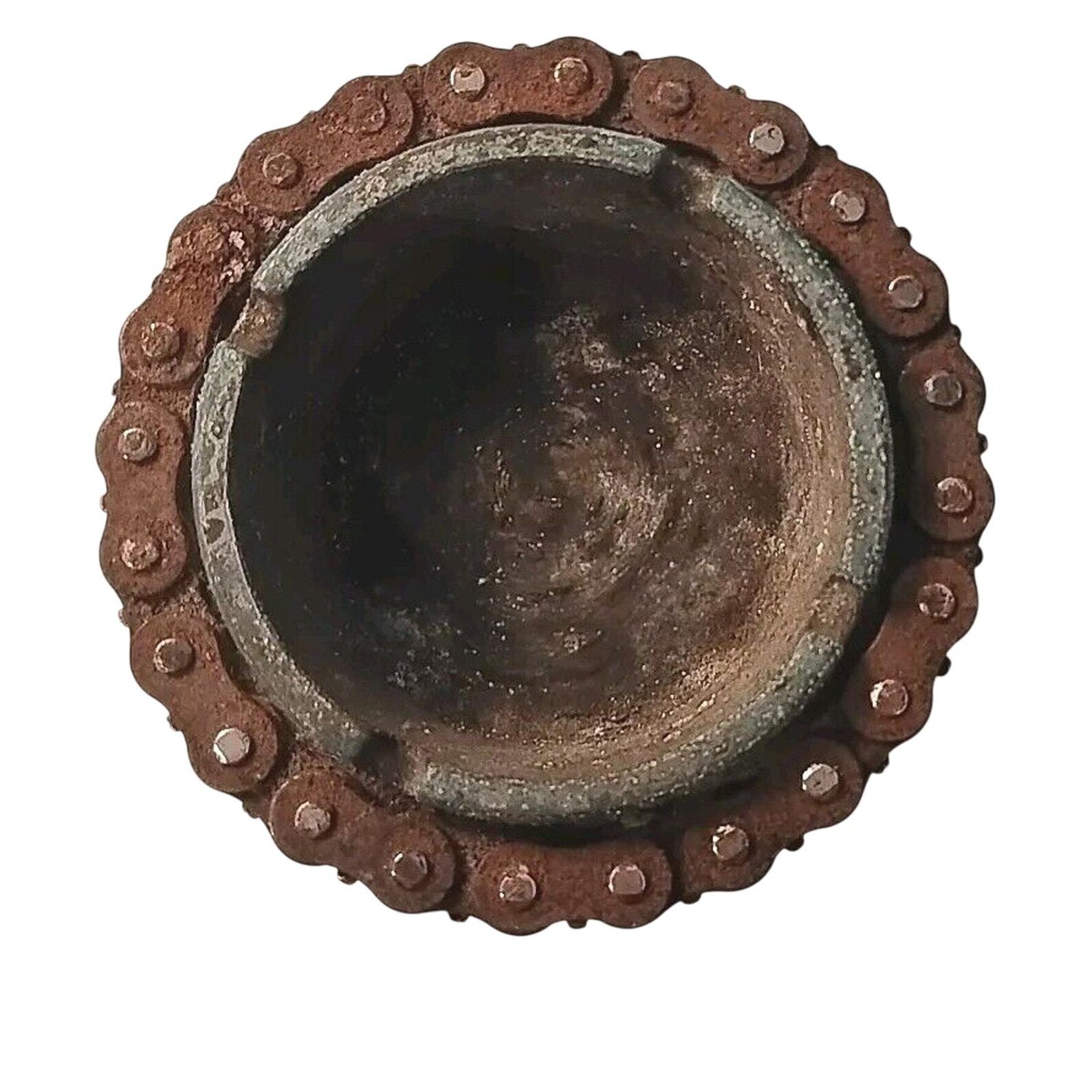Vintage Bike Chain Metal Ashtray Smoker Motorcycle Biker 4.5" Garage ...