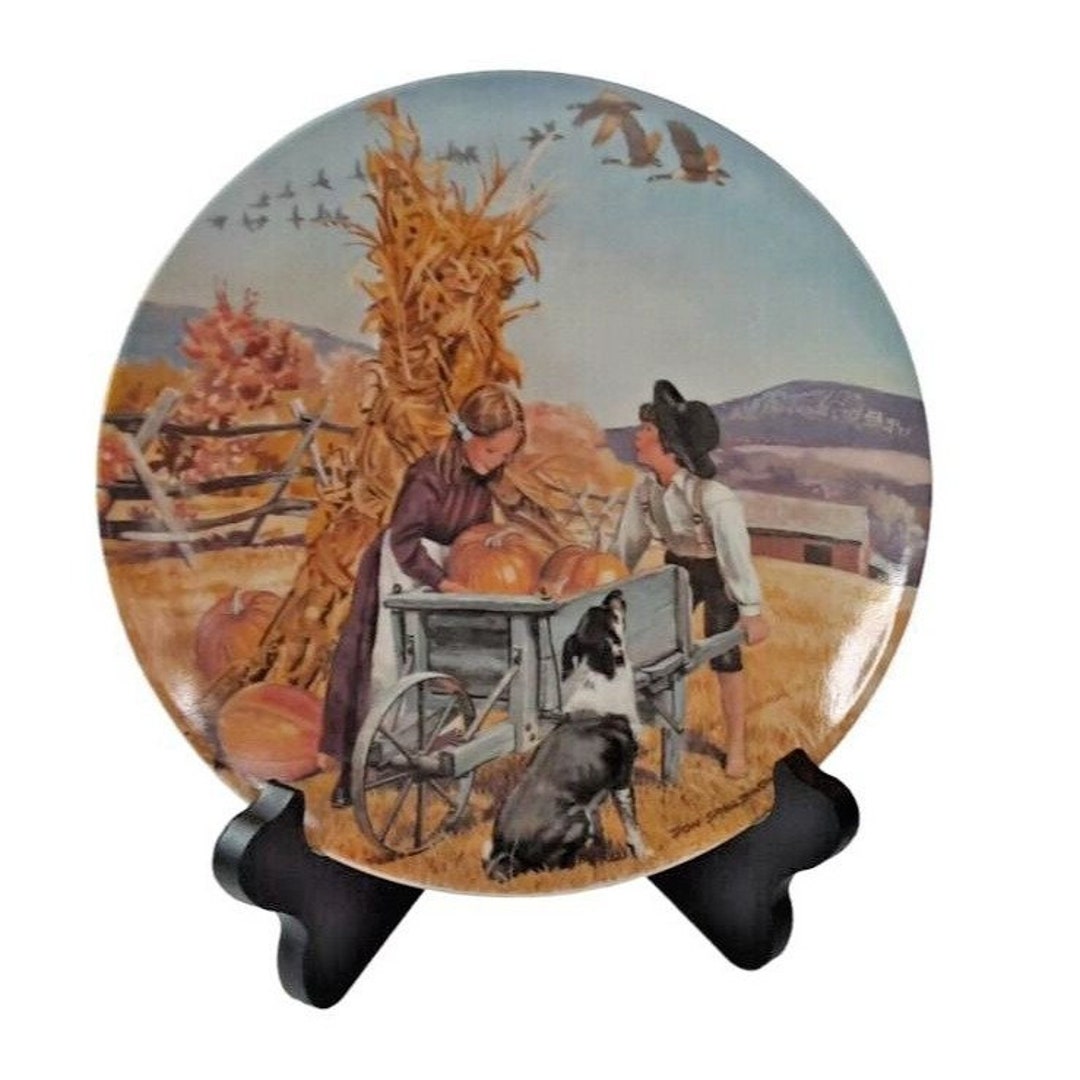 Vintage 1979 Edwin Knowles China Plate by Don Spaulding "thanksgiving ...