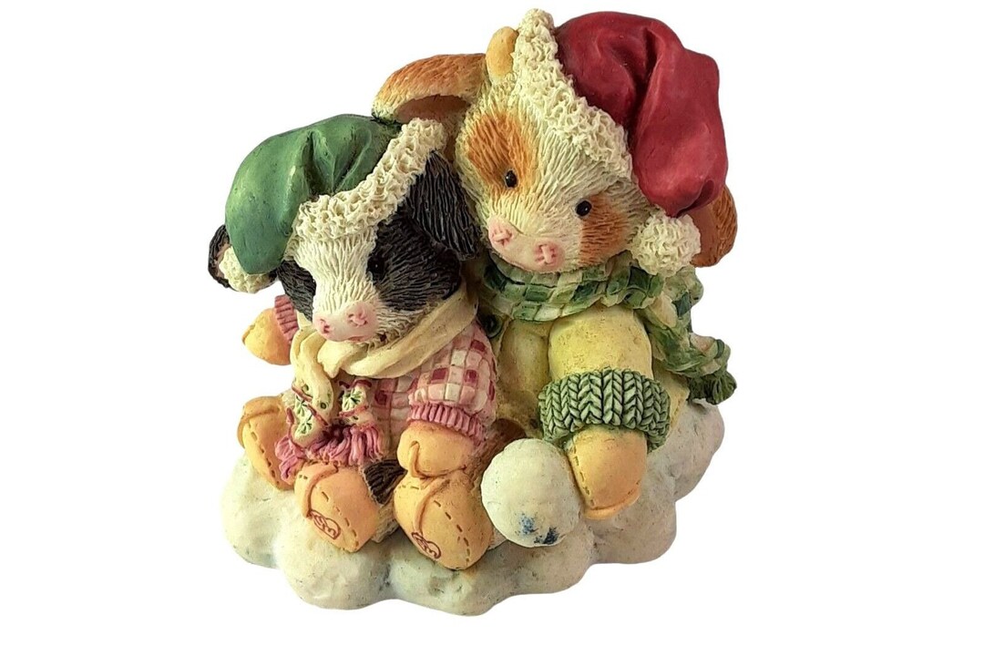 Mary's Moo Moos merry Christmoos Figurine 1994 Enesco Snow Couple ...