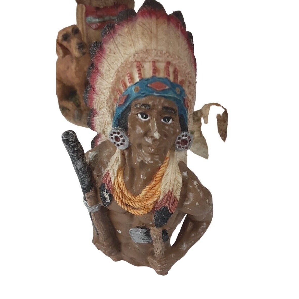 Native American Indian Chief Figure Resin Brave With Dog Lot of 3 - Etsy