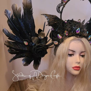 Dark Valkyrie Goddess Headpiece, Fantasy Headdress - Etsy