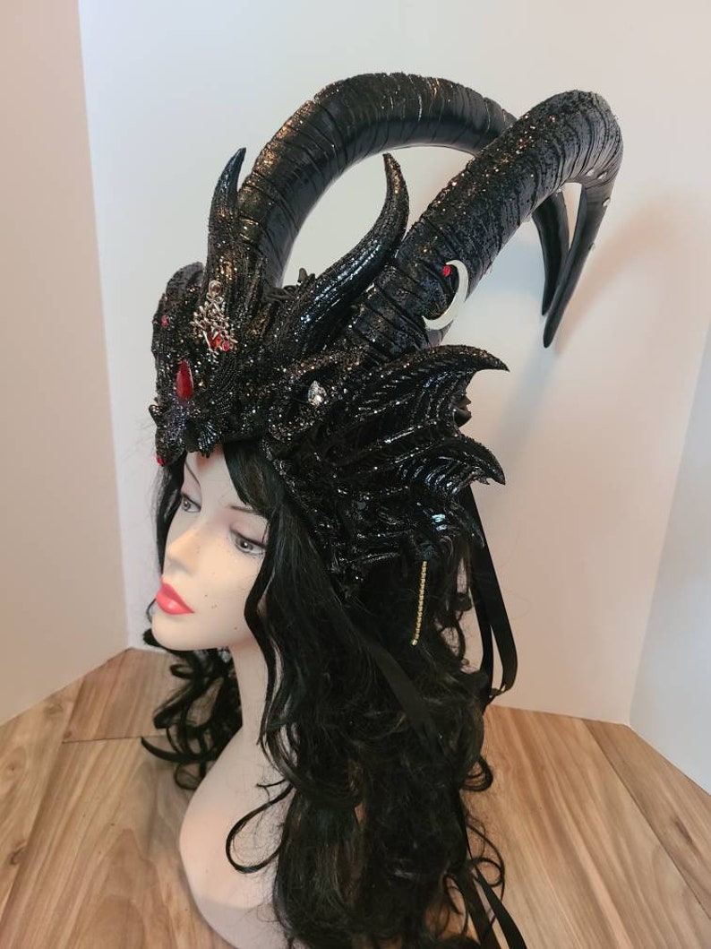Dark Dragon Headpiece Fantasy Crown - Etsy
