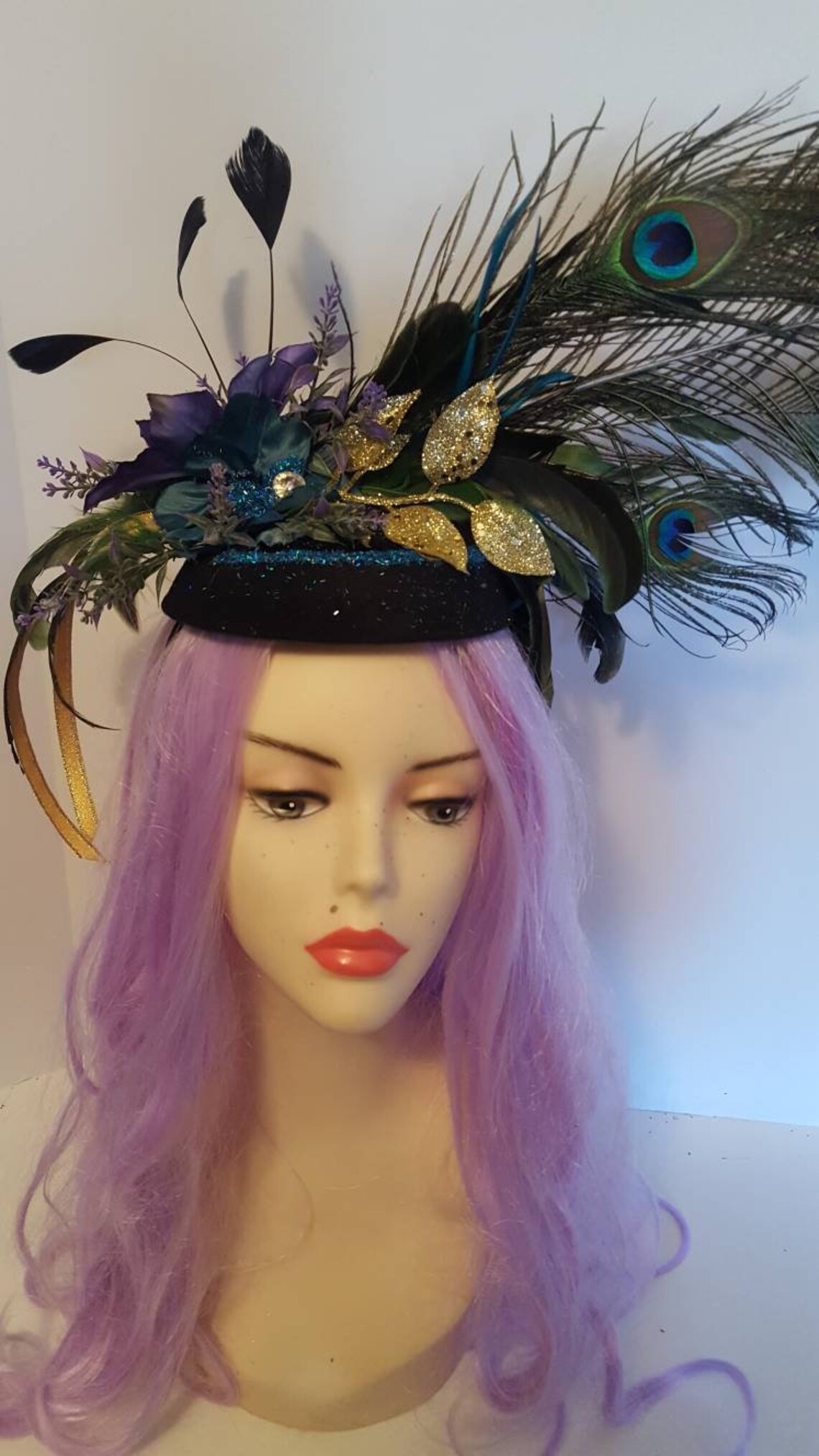 Peacock Headpiece Crown Fascinator Derby Hat - Etsy