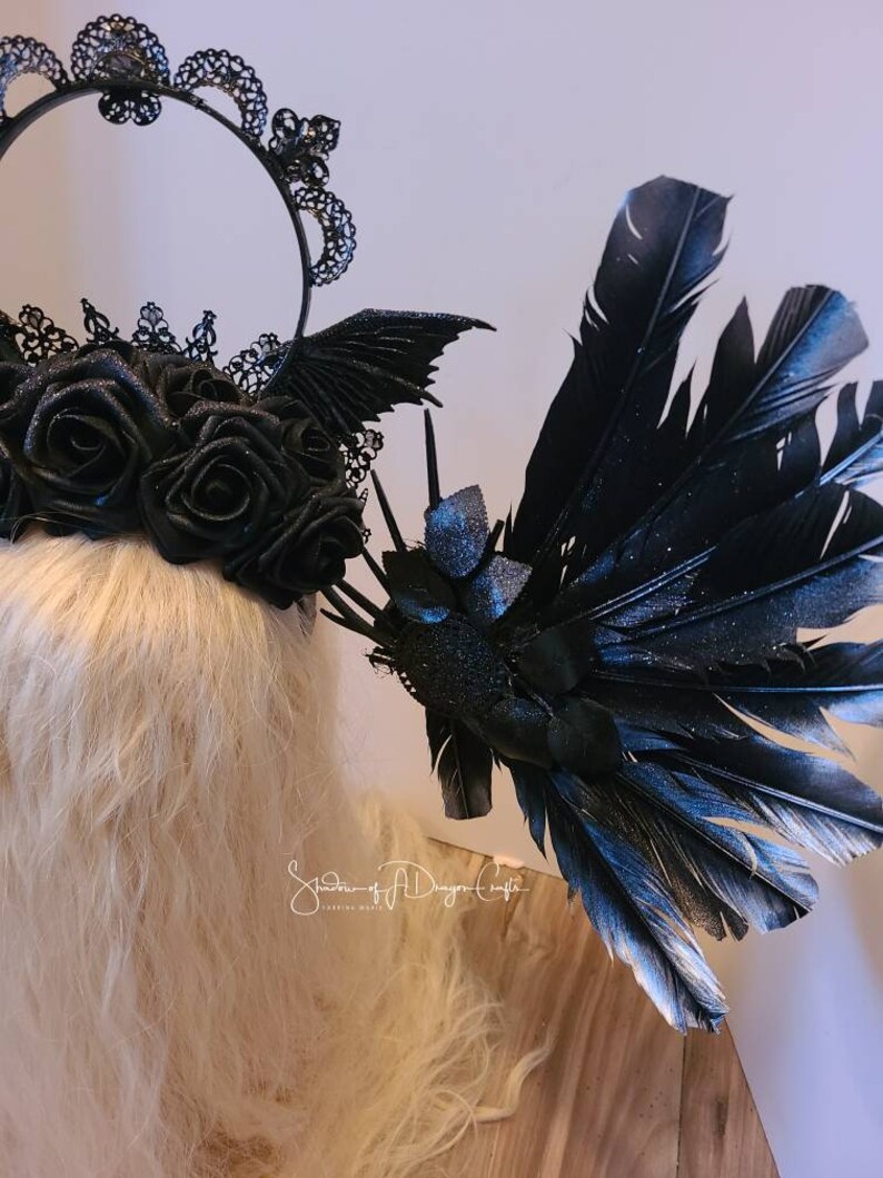 Dark Valkyrie Goddess Headpiece, Fantasy Headdress - Etsy