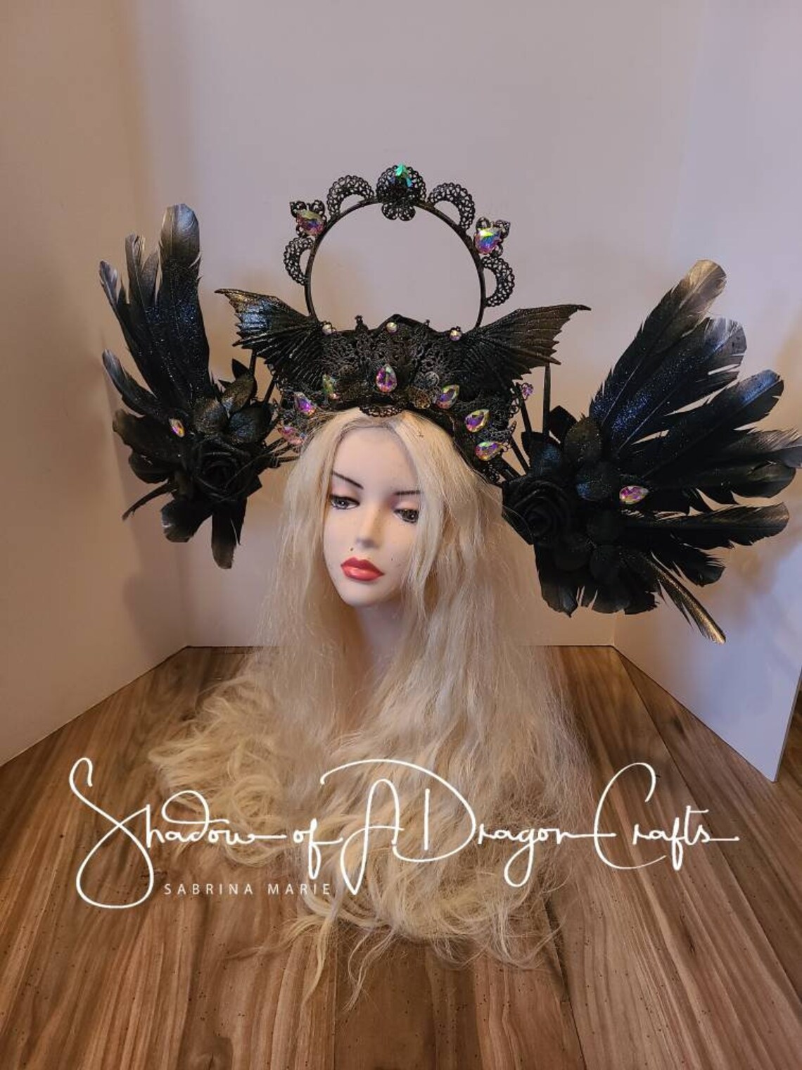 Dark Valkyrie Goddess Headpiece, Fantasy Headdress - Etsy